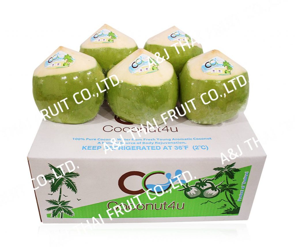 Trimmed Coconut (Diamond Type) coconut with green husk – A&J THAI FRUIT ...